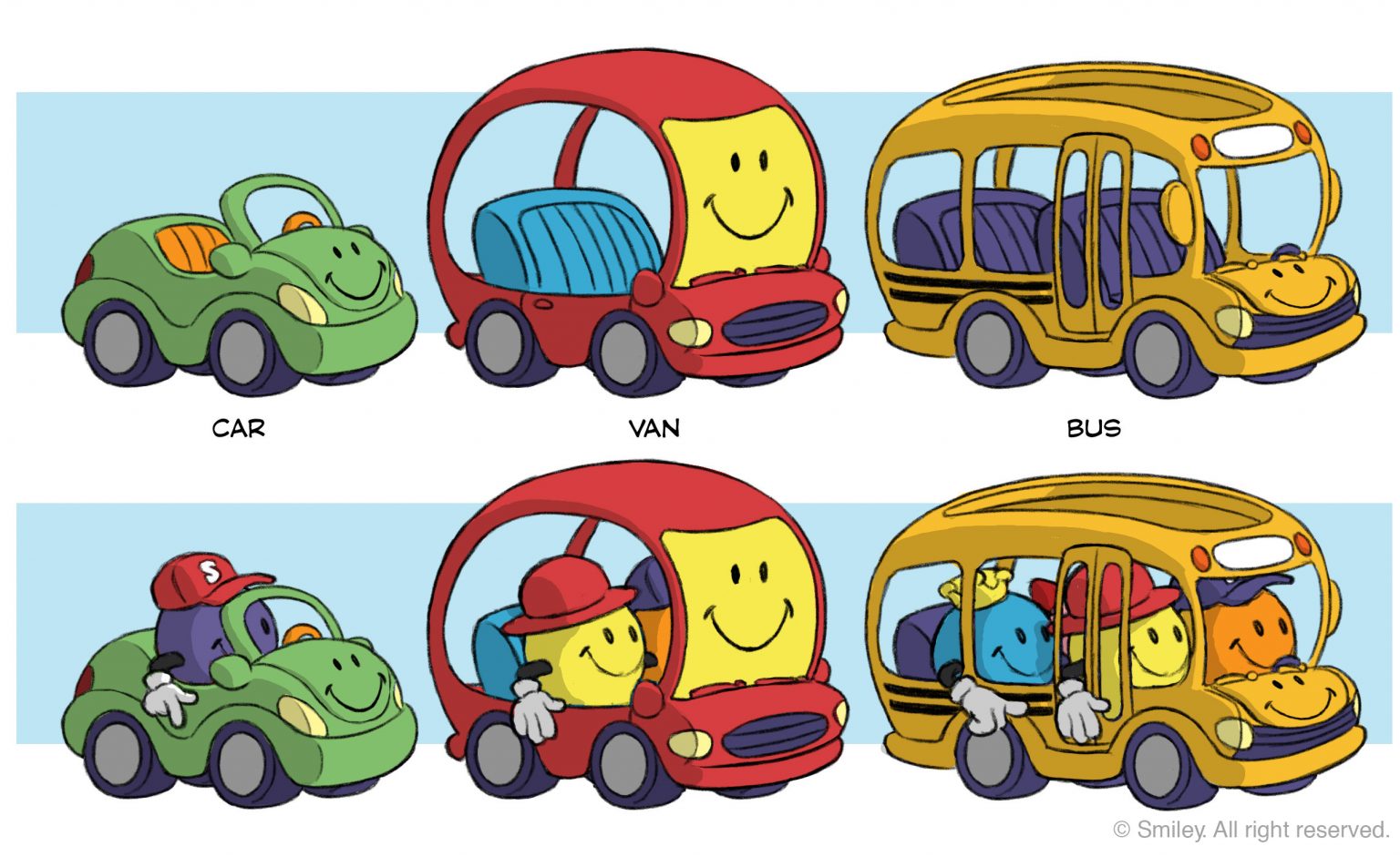 Toy Vehicles for The Smiley Company - CEDRIC HOHNSTADT ILLUSTRATION